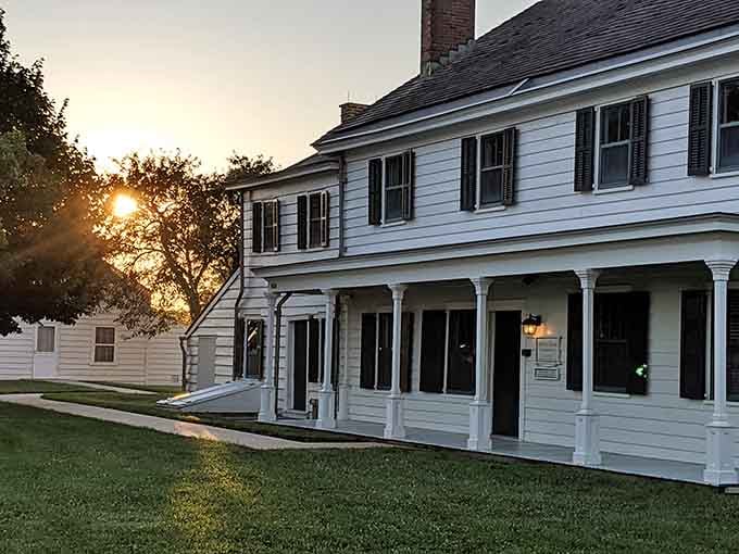 Golden hour at a haunted house hits different when you know the spirits might be watching the same sunset.