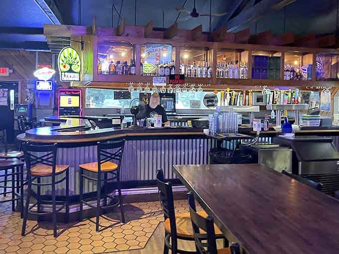 The bar stretches wide with taps galore, offering liquid refreshment for every palate and preference imaginable.