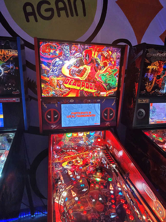Deadpool's chaotic energy captured in pinball form, complete with enough lights to guide ships to shore.
