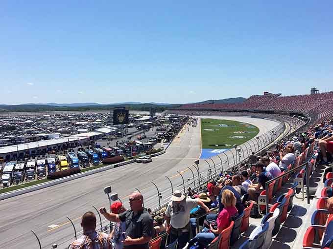 Race fans fill the stands like a colorful quilt of enthusiasm, each one hoping to witness history in motion.