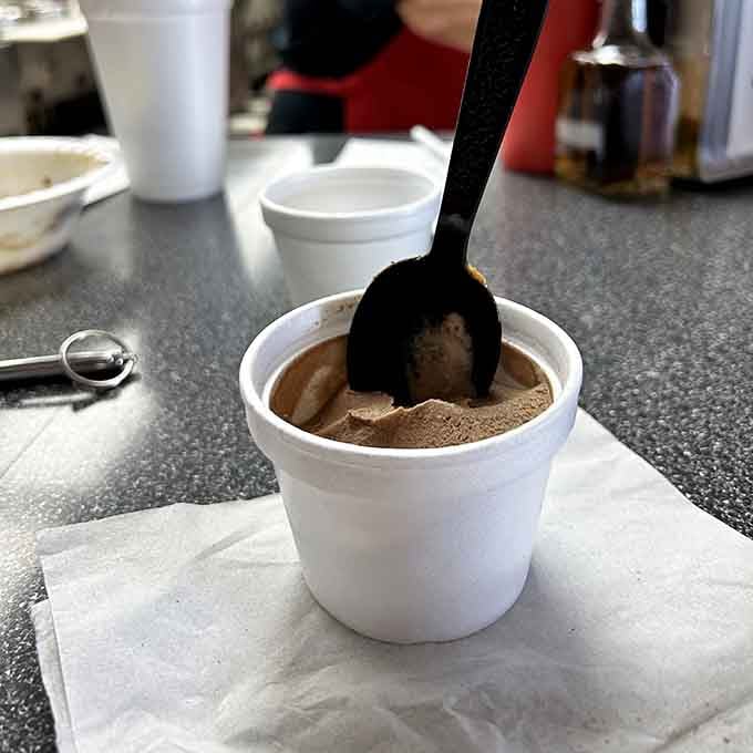 Ice cream for dessert because even chili champions need something cool to balance the heat afterward.