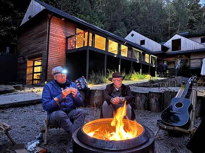 Fire pits and good company: proof that the best entertainment doesn't require electricity or a subscription service.