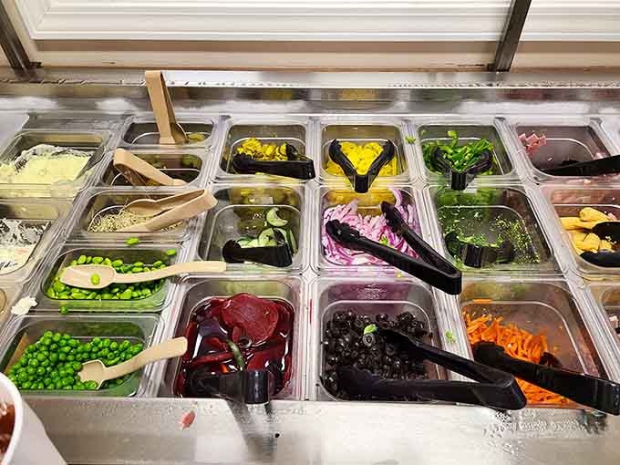 A salad bar with this many fresh options makes eating your vegetables feel less like punishment, more like privilege.