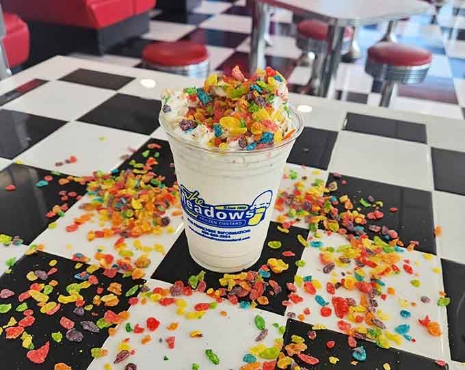 Fruity Pebbles meet frozen custard in a collision of childhood nostalgia and grown-up portion sizes, perfection achieved.