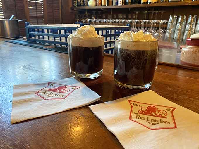 Those Irish coffees topped with whipped cream are basically dessert disguised as beverages, and nobody's complaining about it.
