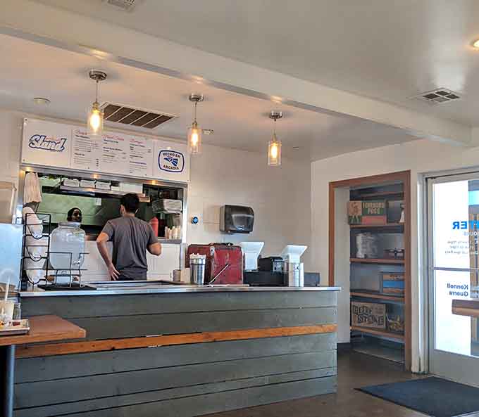 Order at this counter and watch your shake get hand-spun, because some things are worth doing the old-fashioned way.