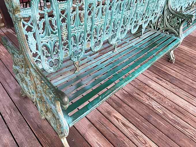Even the benches have character here, their weathered patina telling stories of countless passengers who've waited for their journey to begin.