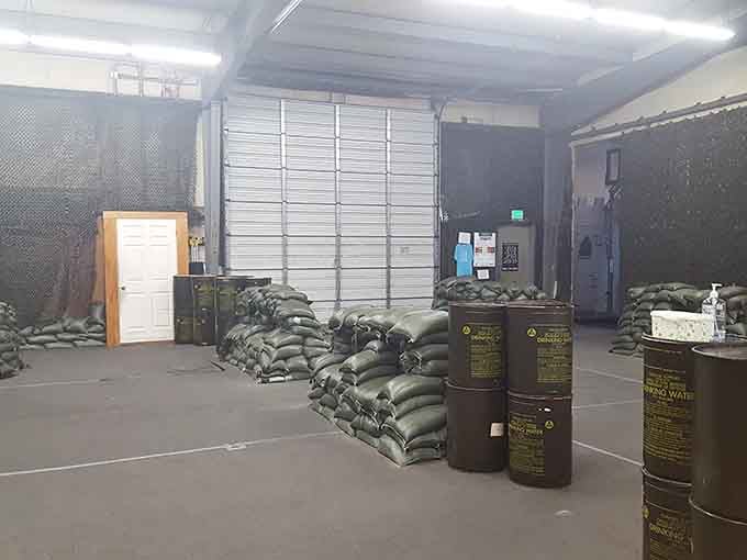 These sandbag bunkers offer protection from foam and judgment about how seriously you're taking this game.