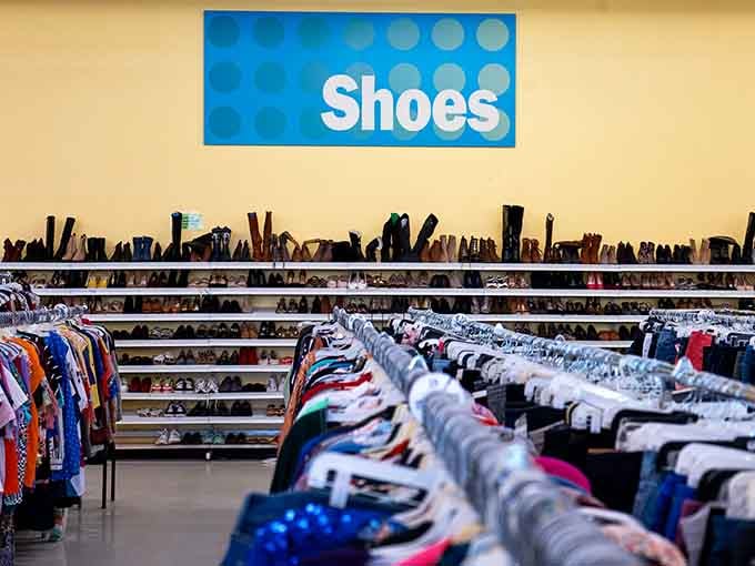 The shoe section stretches on forever, organized better than most people's closets and infinitely more affordable.