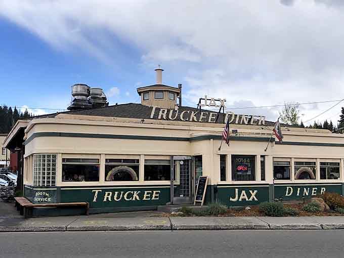 The classic diner exterior promises comfort food and the kind of coffee that actually wakes you up properly.