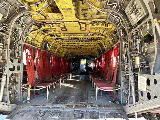 Step inside this military helicopter to see where crew members worked, a surprisingly tight space for such important missions.