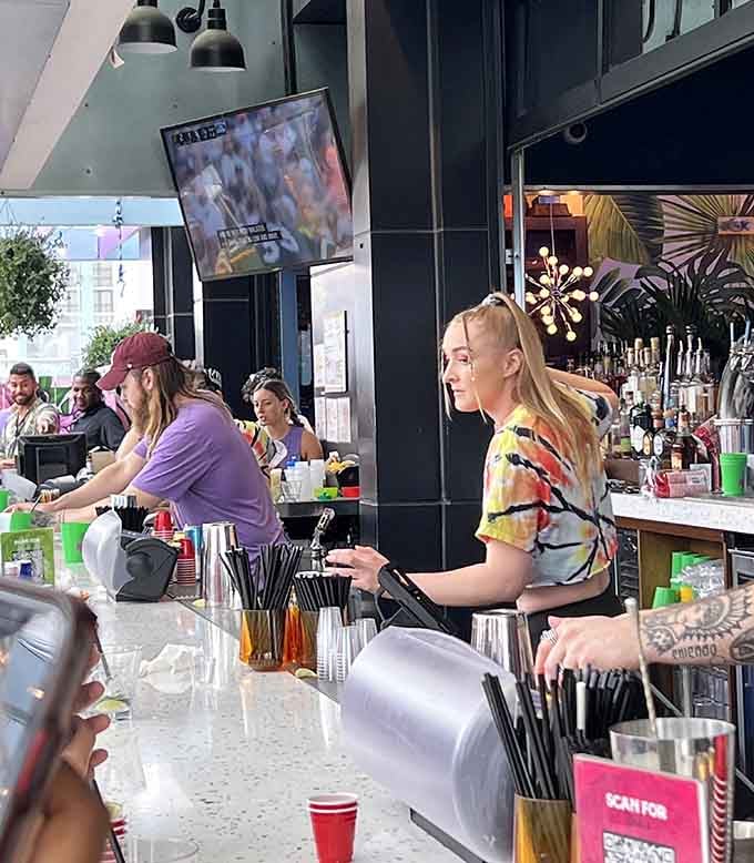 The friendly faces behind the bar keep everything flowing smoothly, from craft cocktails to cold beers and good vibes.