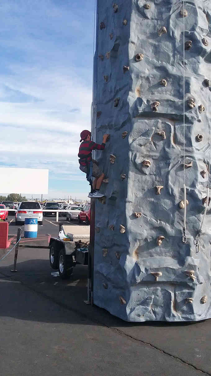 Because sometimes you need to conquer a rock wall before conquering a double feature marathon session.