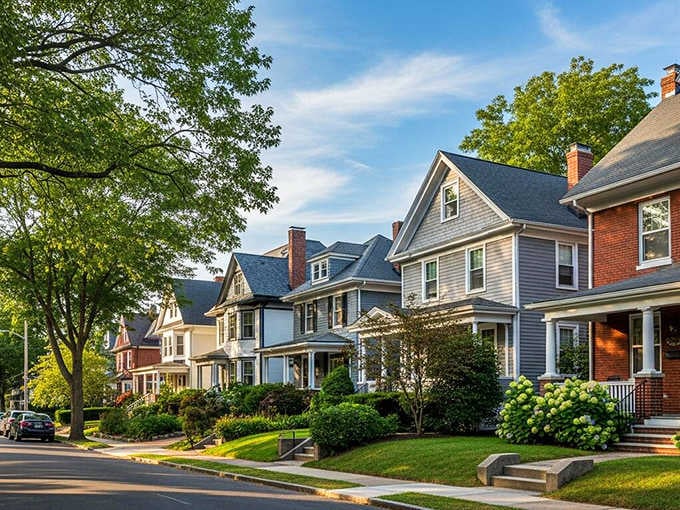 Tree-lined streets with homes that have actual character, not just square footage and granite countertops everywhere.