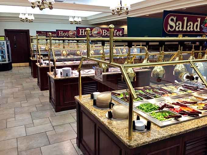 Multiple buffet stations mean you'll never have to wait long to load up on another round of comfort food.