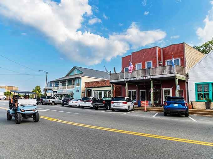 Colorful storefronts and golf carts cruising by &ndash; this charming main street captures that laid-back beach town vibe perfectly.