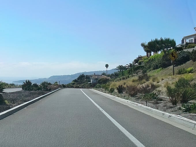Cruise along the beautiful coast and soak in the sunny California breeze next to gorgeous, scenic hillside homes.