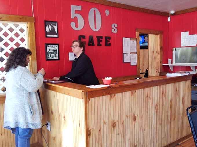 The wooden counter and cheerful service create that welcoming atmosphere where every customer feels like a regular from day one.