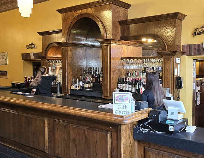 Behind the bar, staff work with the efficiency of people who understand that good service never goes out of style.