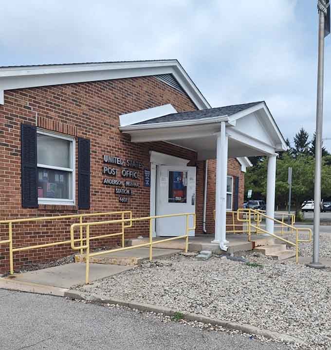 Even the post office has that classic small-town charm where people might actually know your name and your mail route.