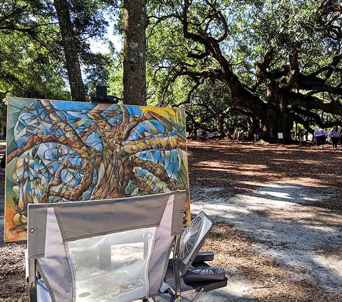 Local artists capture the tree's majesty because some things are just too beautiful not to paint.