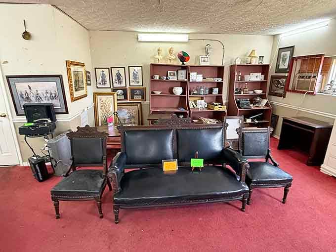 Victorian-era seating that's survived longer than most modern furniture will, still elegant and sturdy today.