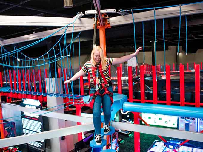 This ropes course challenges your balance, courage, and ability to ignore the voice saying "maybe just stay on the ground."