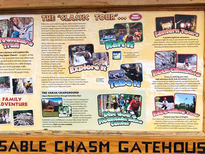 Activity options abound at Ausable Chasm, from gentle walks to heart-pumping adventures through half a billion years of geology.