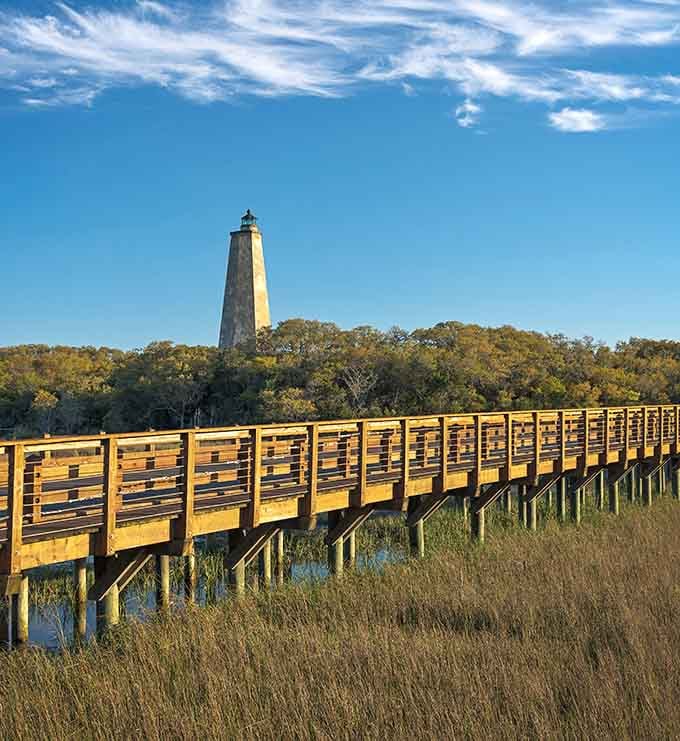 This boardwalk through the marsh is nature's way of saying "slow down and enjoy the scenery, friend."