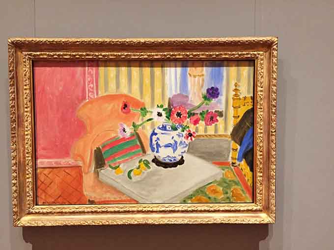 "Anemones and Chinese Vase" bursts with the kind of color combinations only Matisse could pull off successfully.