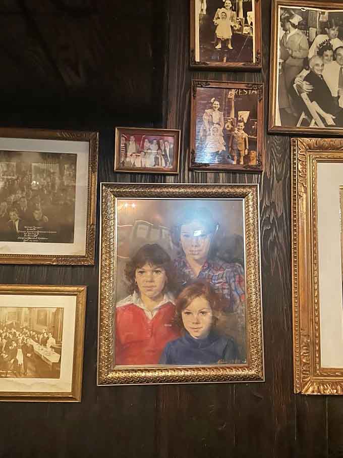 Vintage family photographs line the walls, telling stories of generations who built this beloved Brooklyn dining institution.