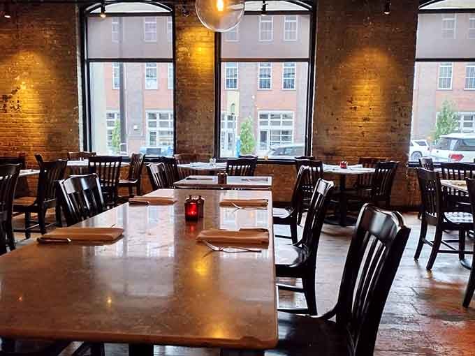 Window seats offering the best of both worlds: people-watching outside while enjoying incredible Italian food inside your sanctuary.