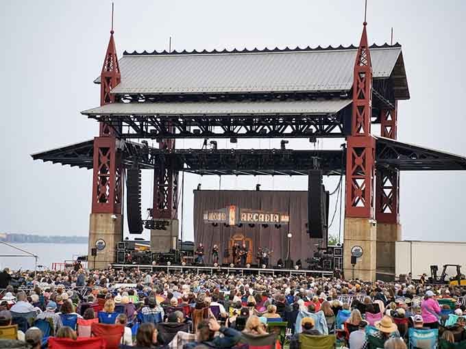 Crowds settle in for concerts on the lawn, creating the perfect blend of music and lakeside magic.