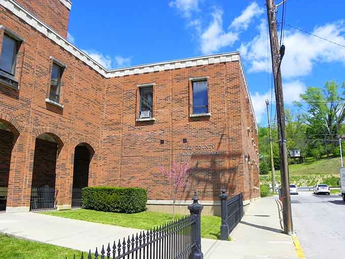 Lee County's library and courthouse represent civic pride in brick and mortar, built to last through generations of readers.