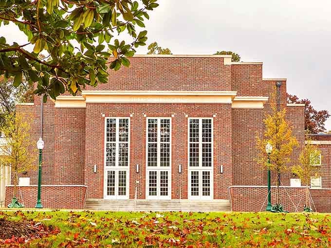 The Sisters Theatre brings culture and performance to campus with architectural flair that respects tradition while embracing function.