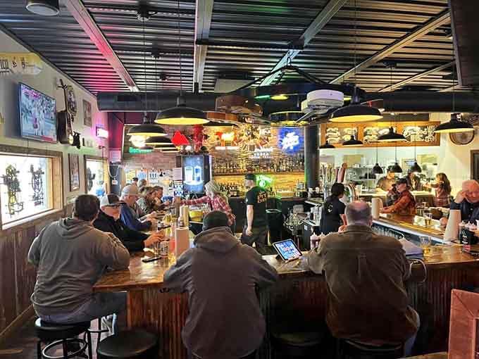 The bar buzzes with locals who know good smoke when they smell it, creating that welcoming neighborhood vibe you crave.