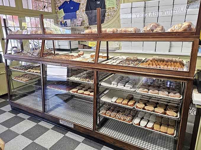 Shelves lined with possibilities, each one handmade that morning by people who genuinely care about your breakfast happiness.