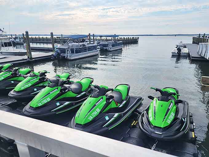Jet skis and boats available for rent, turning your floating vacation into a full water sports adventure.