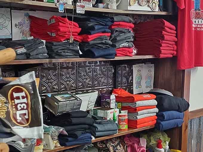 They sell merchandise because when breakfast is this good, you want to take home a souvenir.