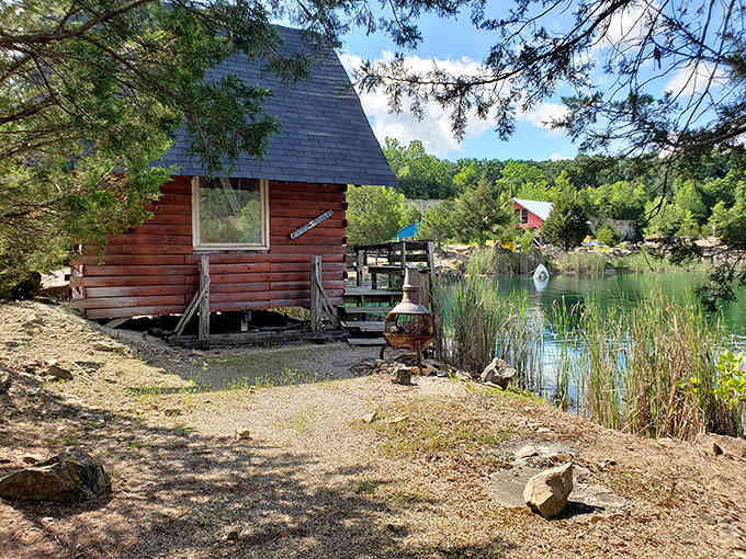 Rustic cabins perched along the water's edge offer front-row seats to Kentucky's most stunning hidden show.