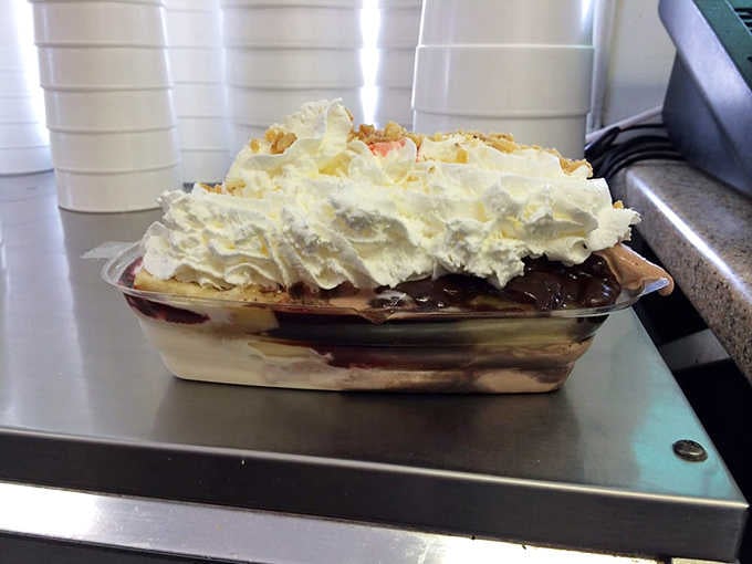 This banana split could feed a small family or one determined individual having an exceptionally good day.