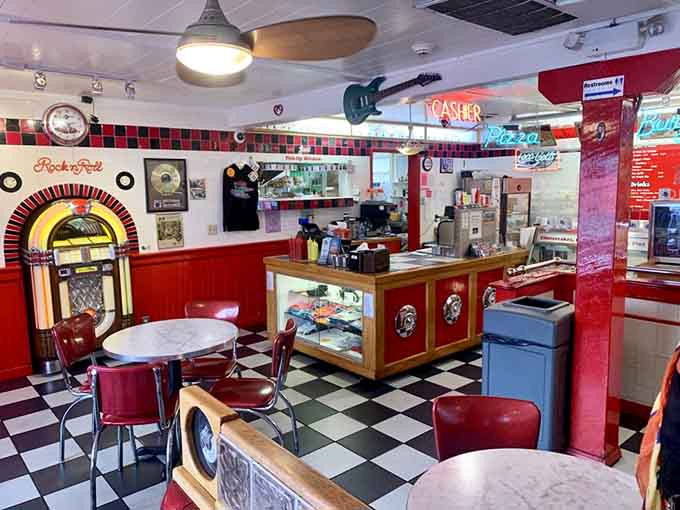 The order counter gleams with promise, where dreams are made and milkshake orders become delicious reality.