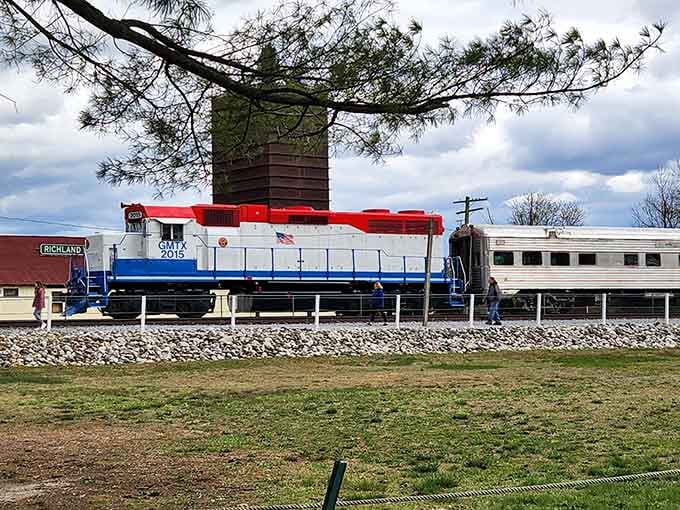 The Richland station area showcases the railroad's collection of beautifully preserved vintage locomotives and rolling stock.
