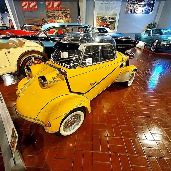 Yellow and cheerful, this micro-car brings smiles while proving that great things definitely come in small, quirky packages.