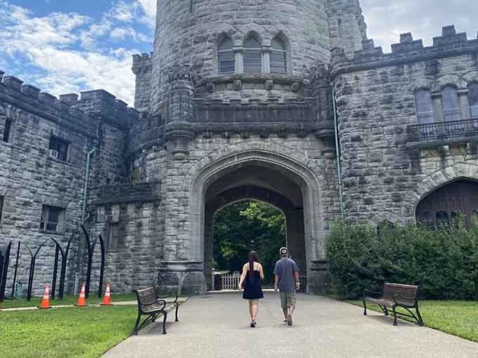 That Gothic archway entrance whispers "abandon all boring Tuesdays, ye who enter here" in the friendliest way.