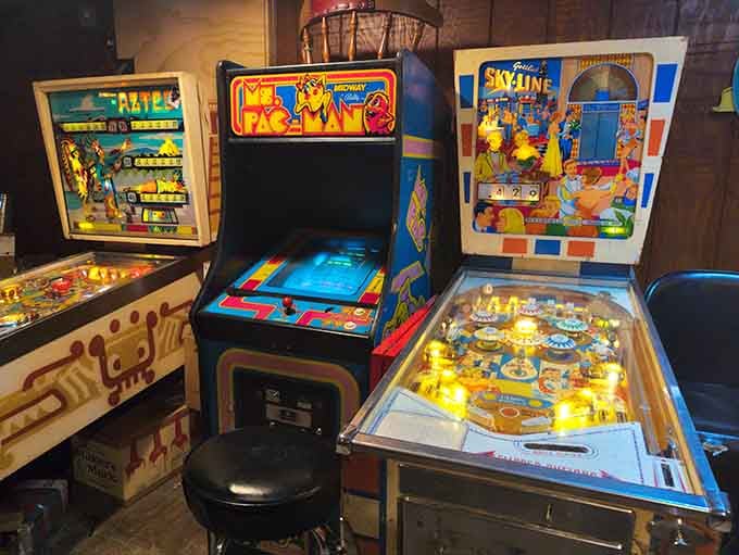 Vintage arcade games and pinball machines add playful nostalgia, transporting you straight back to better times.