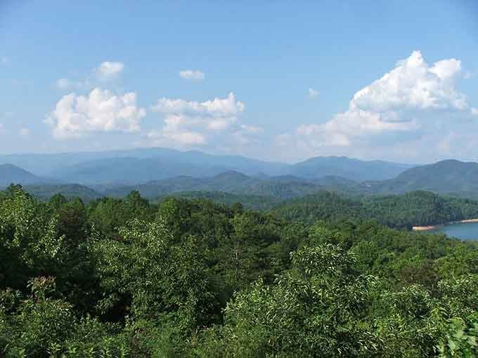 Layers of mountains fade into the distance like a watercolor painting, proving that nature doesn't need filters to look incredible.