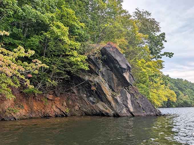 Ancient rock formations rising from the water like nature's own sculpture garden, no admission fee required here.