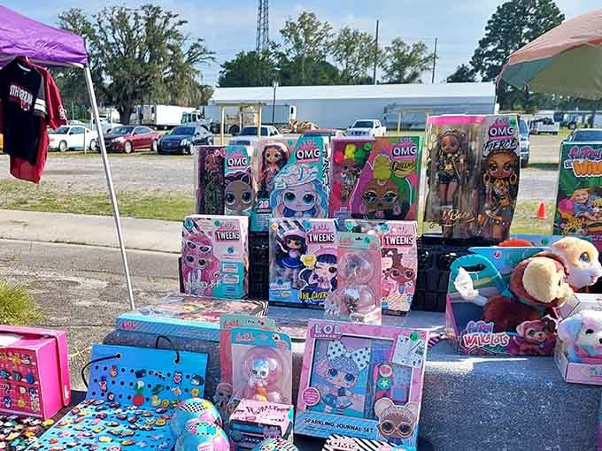 Colorful toys stacked in cheerful rows, ready to delight grandchildren and make you the hero of the next family visit.