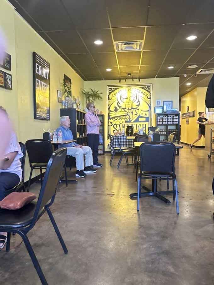 The dining room welcomes everyone from first dates to solo sandwich enthusiasts seeking a moment of delicious peace.